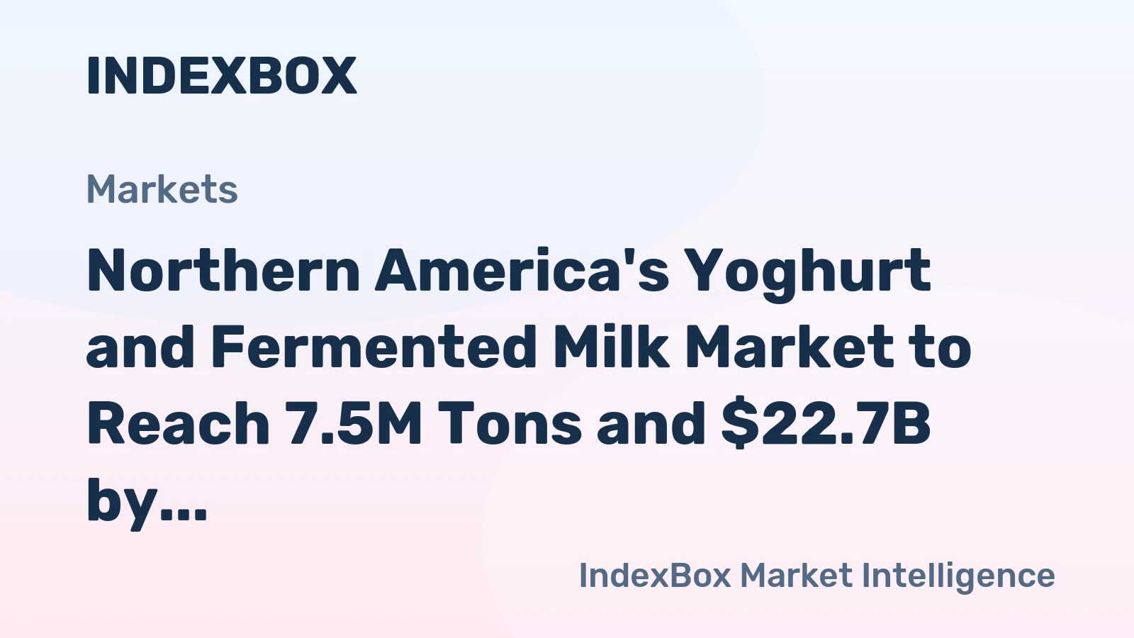 Northern America's Yoghurt and Fermented Milk Market to Reach 7.5M Tons and $22.7B by 2035