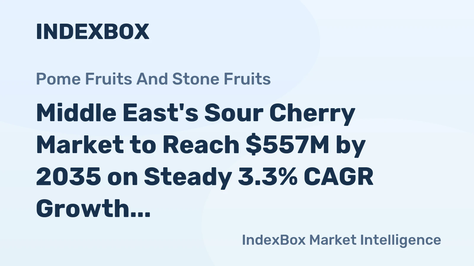 Middle East's Sour Cherry Market to Reach $557M by 2035 on Steady 3.3% CAGR Growth