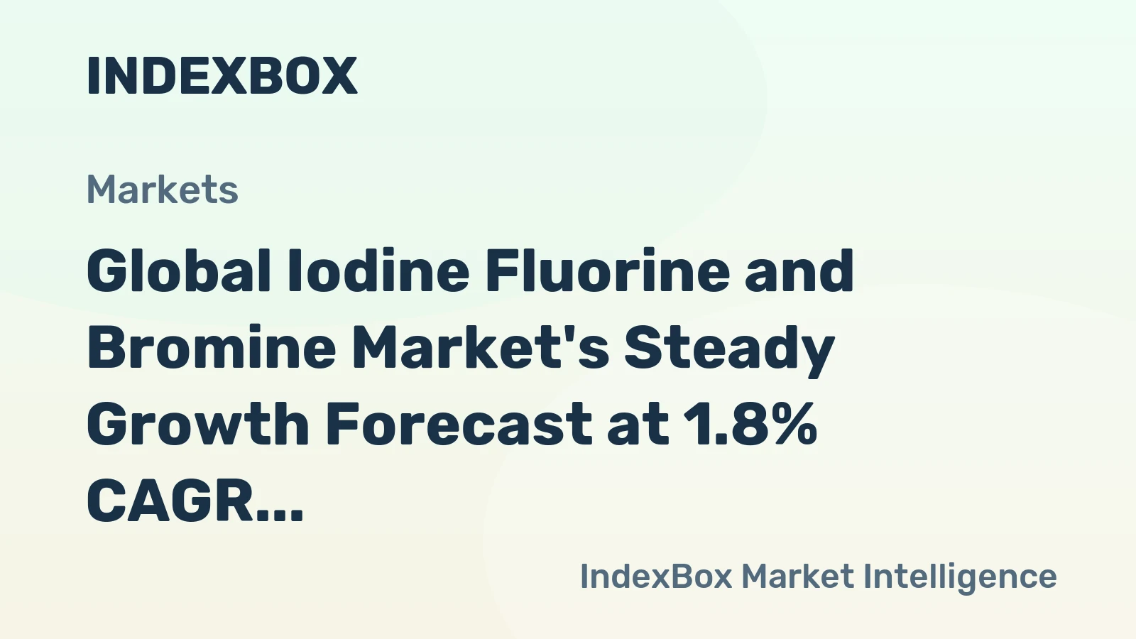 Global Iodine Fluorine and Bromine Market's Steady Growth Forecast at 1.8% CAGR Through 2035