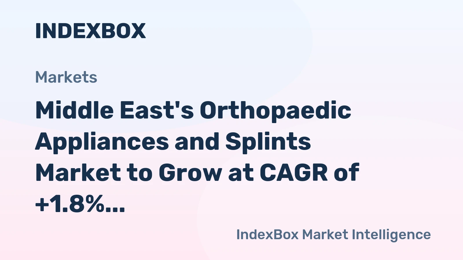 Middle East's Orthopaedic Appliances and Splints Market to Grow at CAGR of +1.8% Over Next Decade