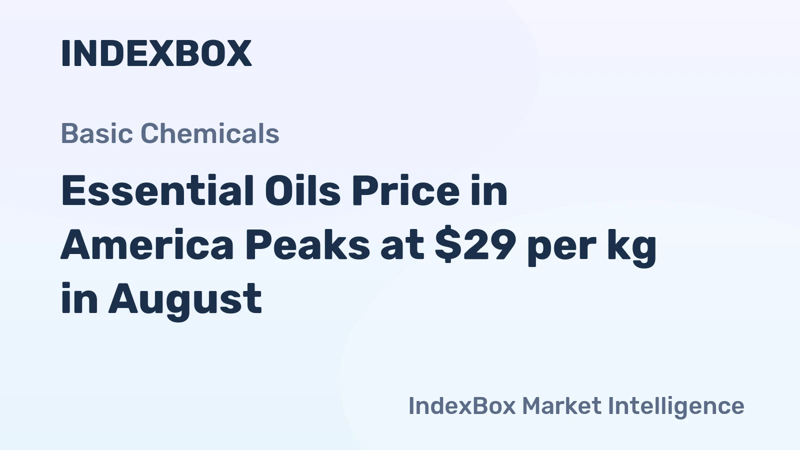 Essential Oils Price in America Peaks at $29 per kg in August