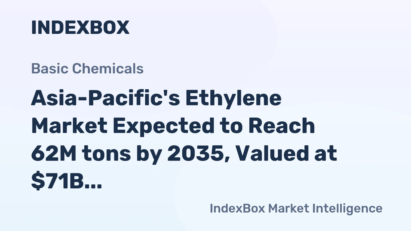 Asia-Pacific's Ethylene Market Expected to Reach 62M tons by 2035, Valued at $71B