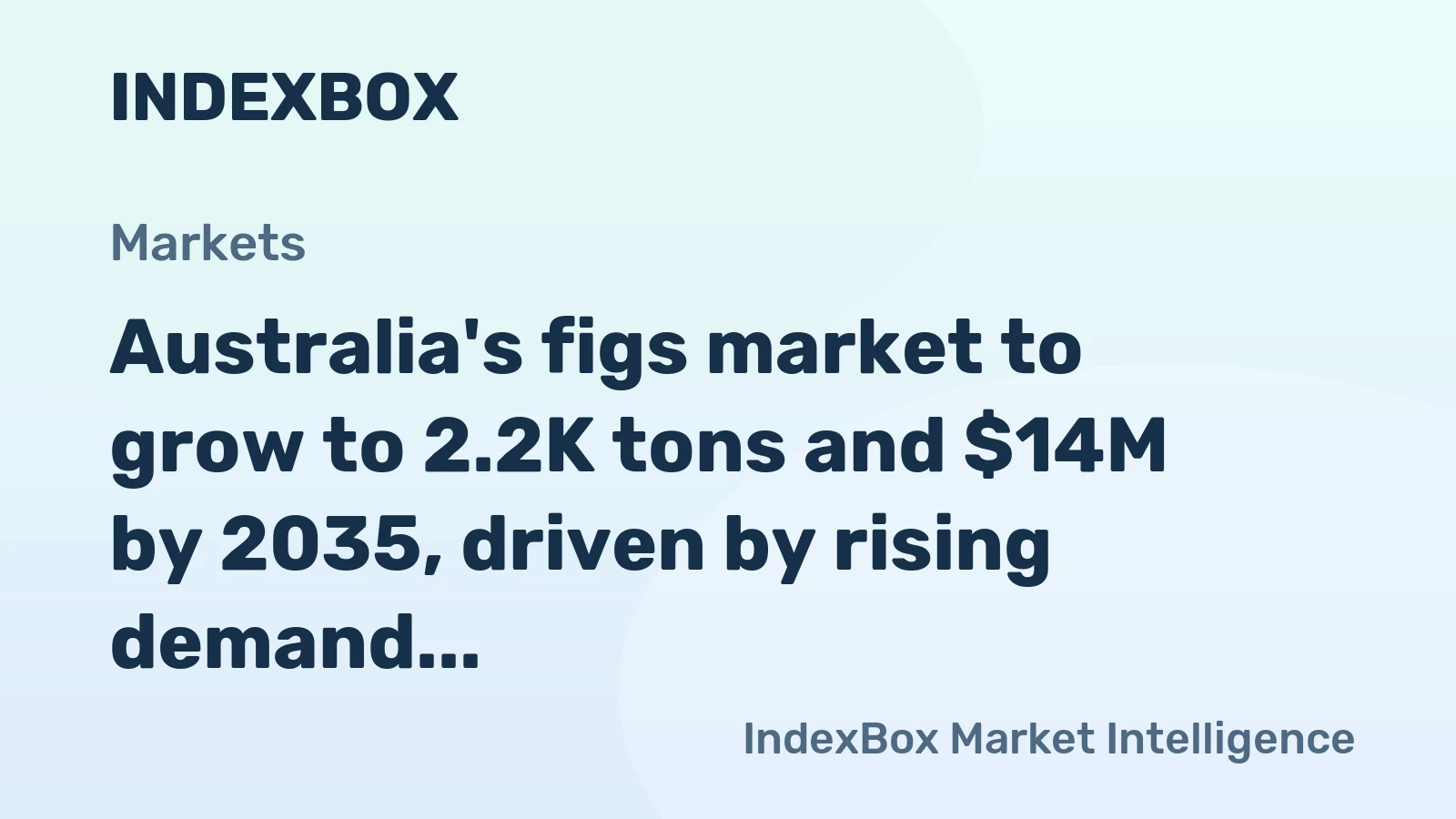 Australia's figs market to grow to 2.2K tons and $14M by 2035, driven by rising demand.