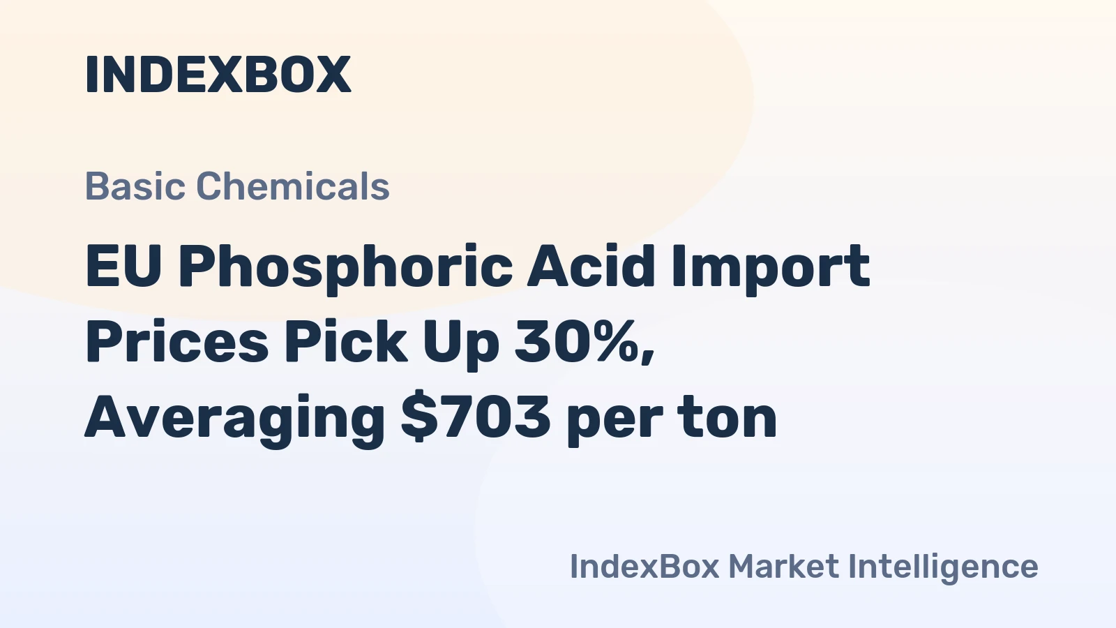 EU Phosphoric Acid Import Prices Pick Up 30%, Averaging $703 per ton