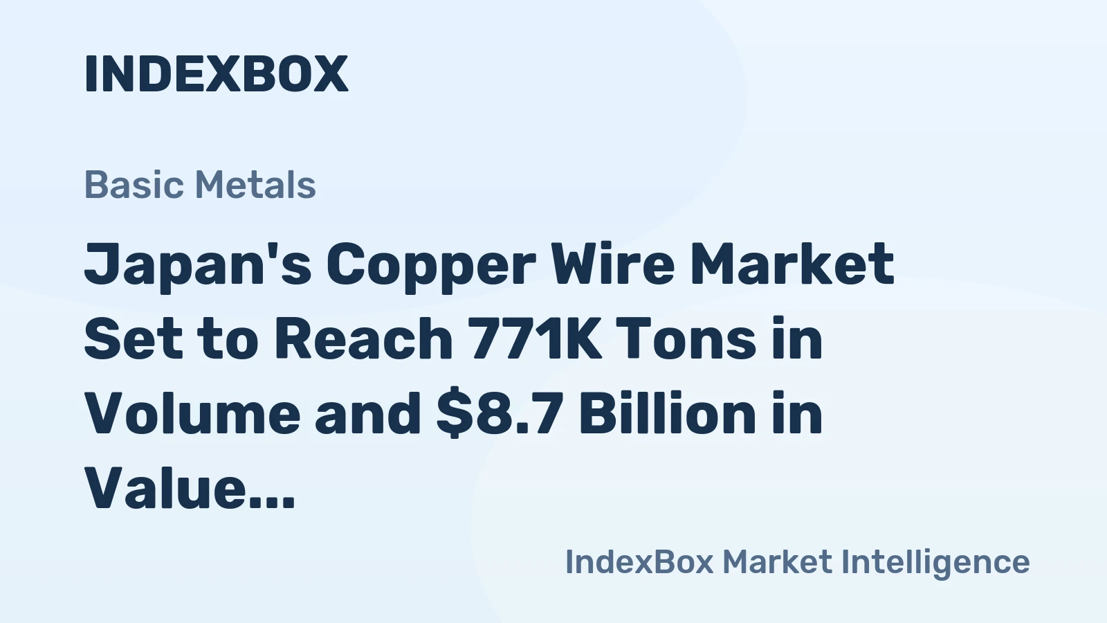 Japan's Copper Wire Market Set to Reach 771K Tons in Volume and $8.7 Billion in Value by 2035