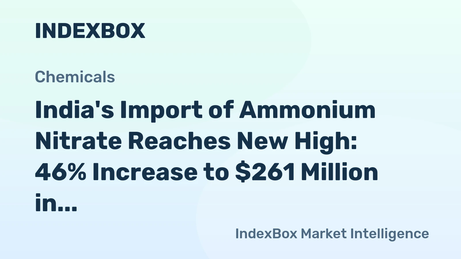 India's Import of Ammonium Nitrate Reaches New High: 46% Increase to $261 Million in 2024