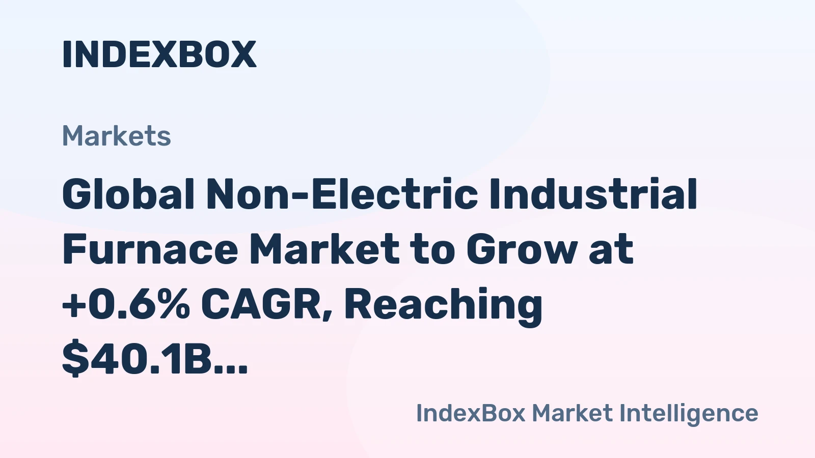 Global Non-Electric Industrial Furnace Market to Grow at +0.6% CAGR, Reaching $40.1B by 2035