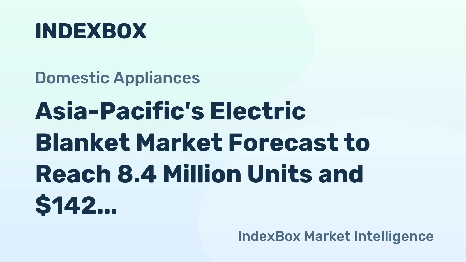 Asia-Pacific's Electric Blanket Market Forecast to Reach 8.4 Million Units and $142 Million by 2035