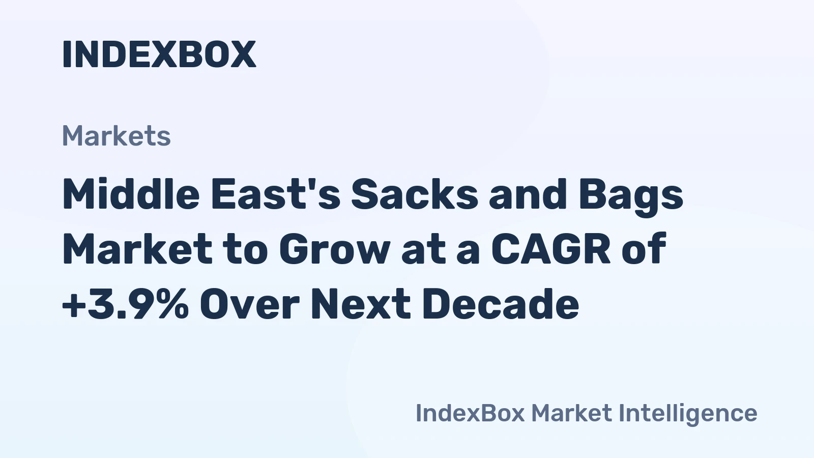 Middle East's Sacks and Bags Market to Grow at a CAGR of +3.9% Over Next Decade