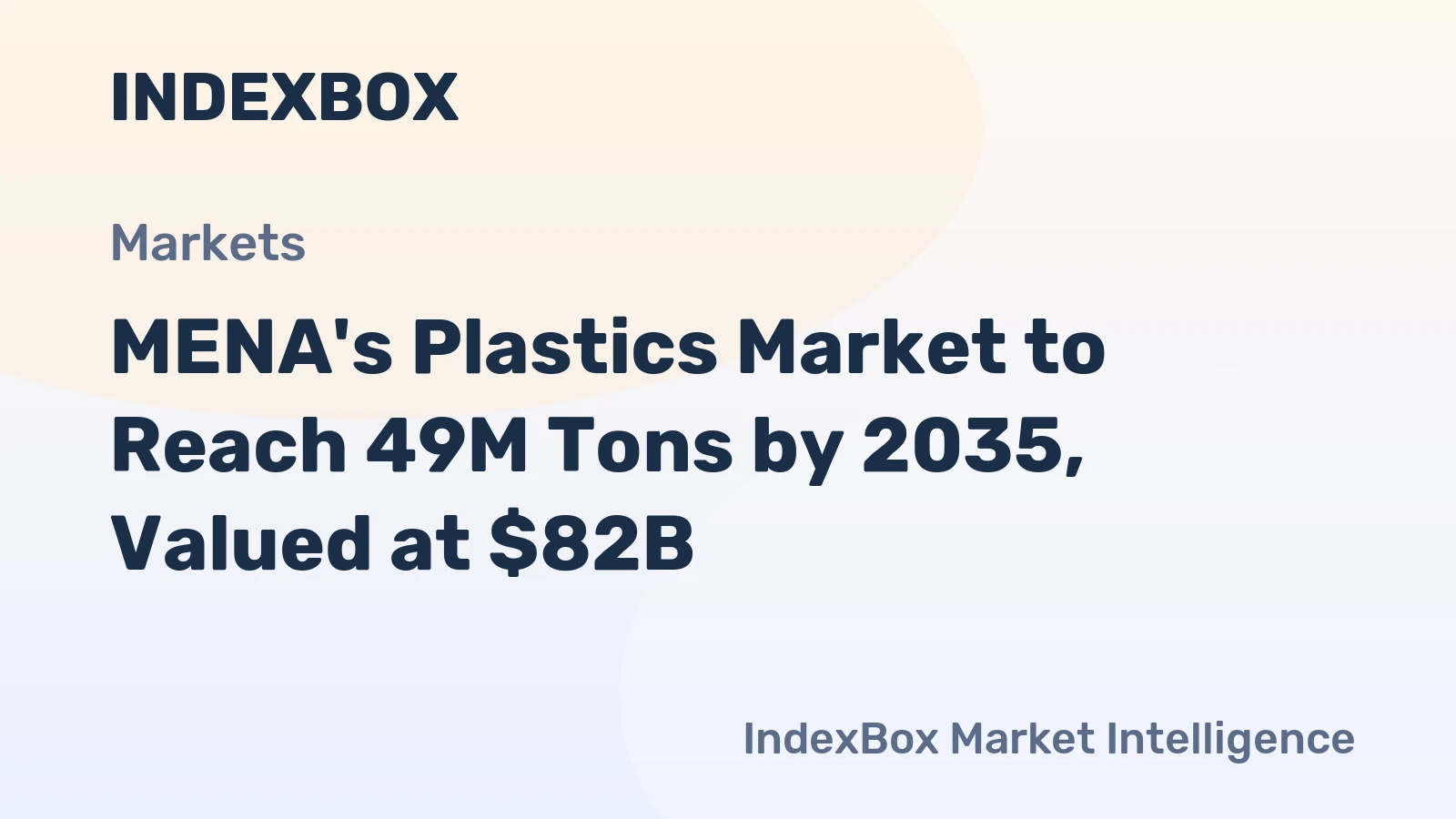 MENA's Plastics Market to Reach 49M Tons by 2035, Valued at $82B