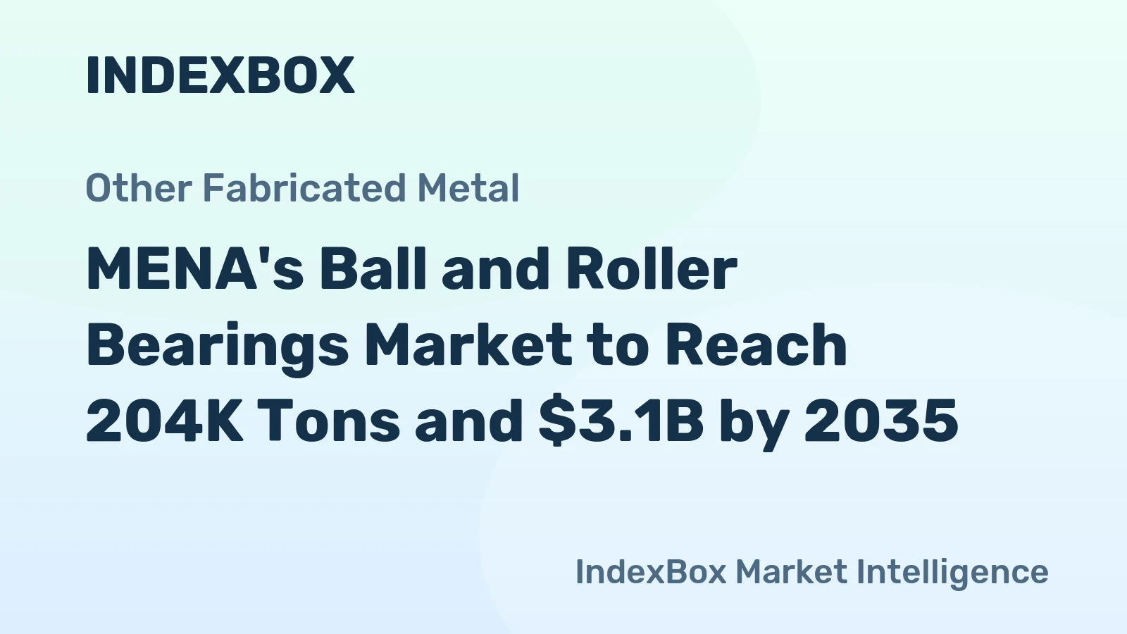 MENA's Ball and Roller Bearings Market to Reach 204K Tons and $3.1B by 2035
