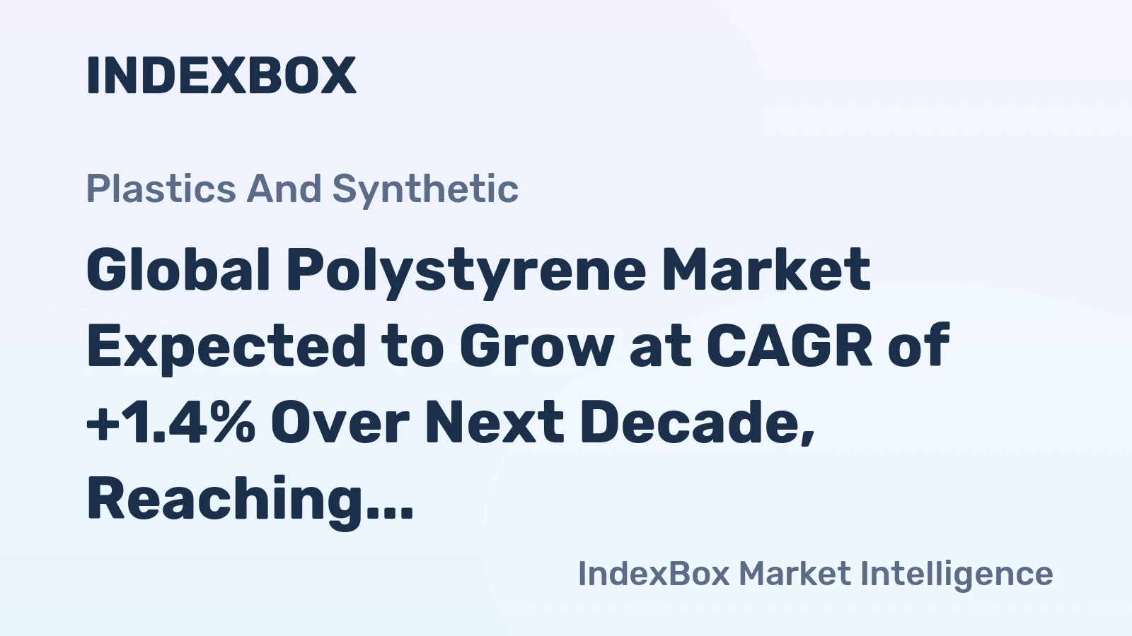 Global Polystyrene Market Expected to Grow at CAGR of +1.4% Over Next Decade, Reaching $36.3B by 2035