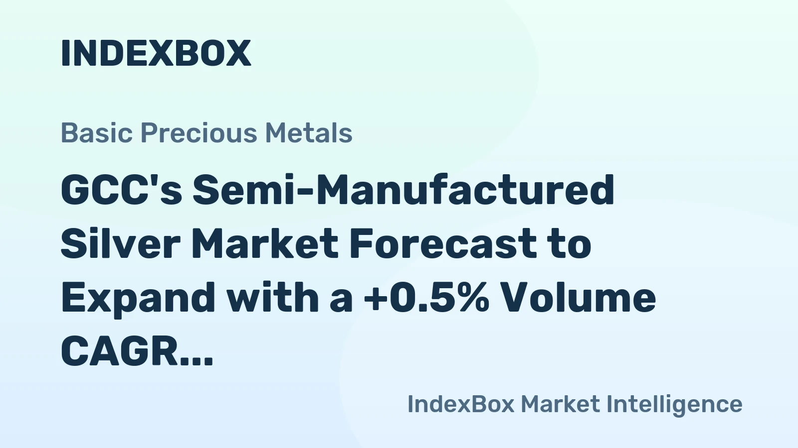 GCC's Semi-Manufactured Silver Market Forecast to Expand with a +0.5% Volume CAGR Through 2035