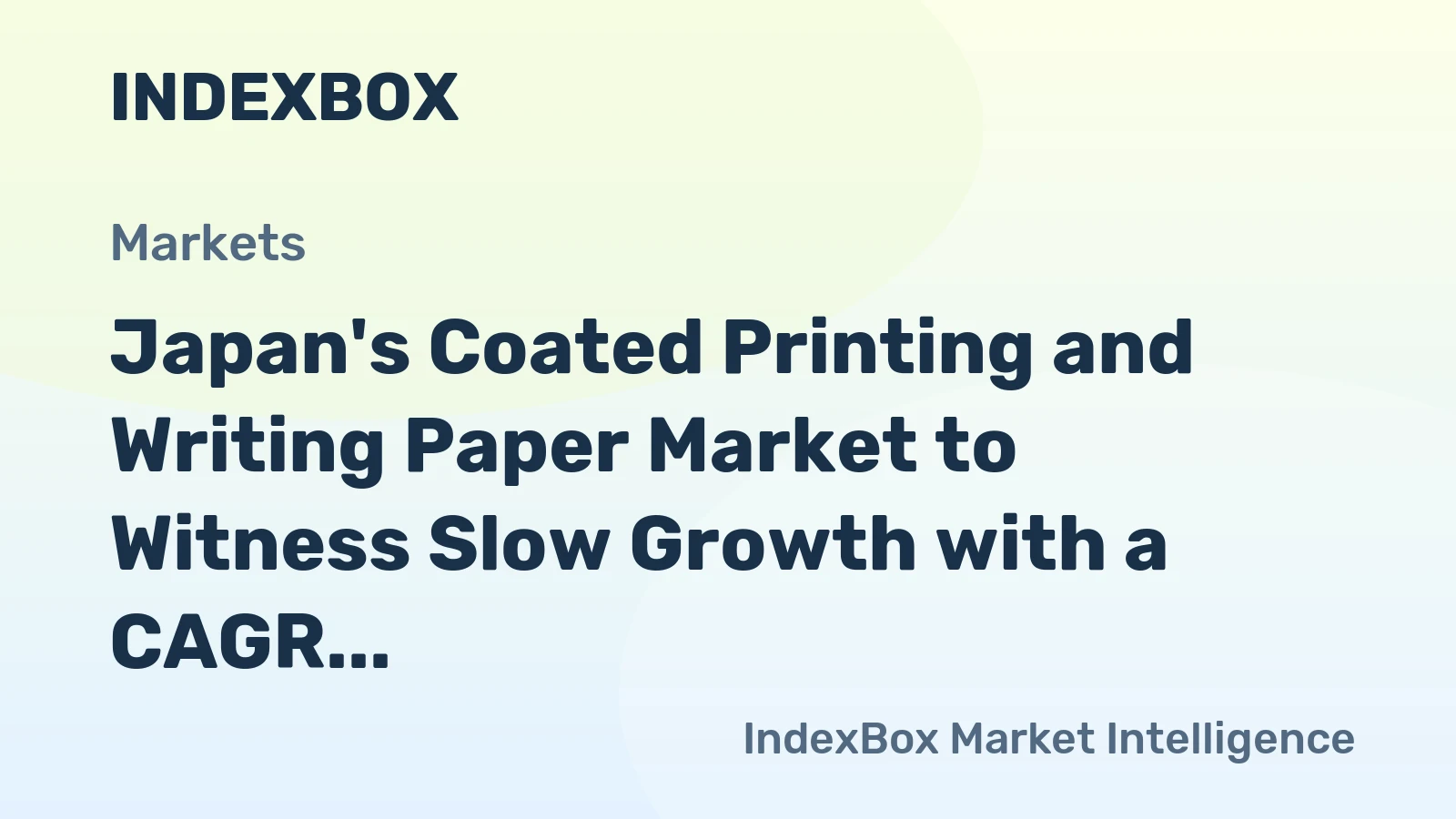 Japan's Coated Printing and Writing Paper Market to Witness Slow Growth with a CAGR of +0.5% from 2024-2035