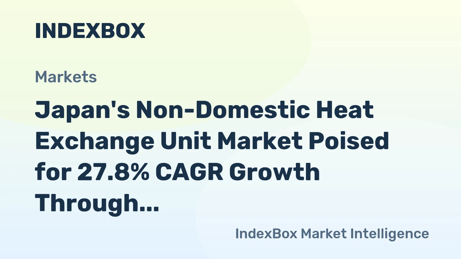 Japan's Non-Domestic Heat Exchange Unit Market Poised for 27.8% CAGR Growth Through 2035