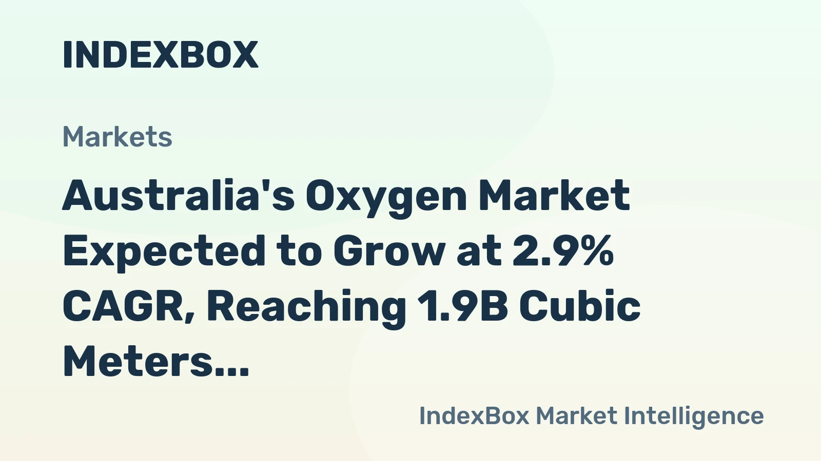 Australia's Oxygen Market Expected to Grow at 2.9% CAGR, Reaching 1.9B Cubic Meters by 2035