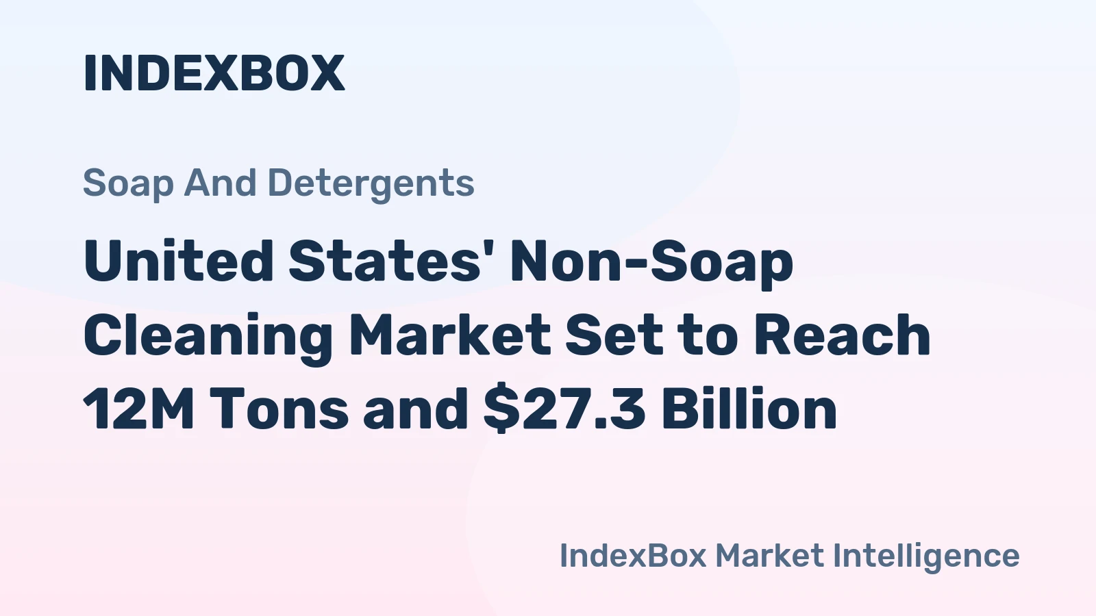 United States' Non-Soap Cleaning Market Set to Reach 12M Tons and $27.3 Billion