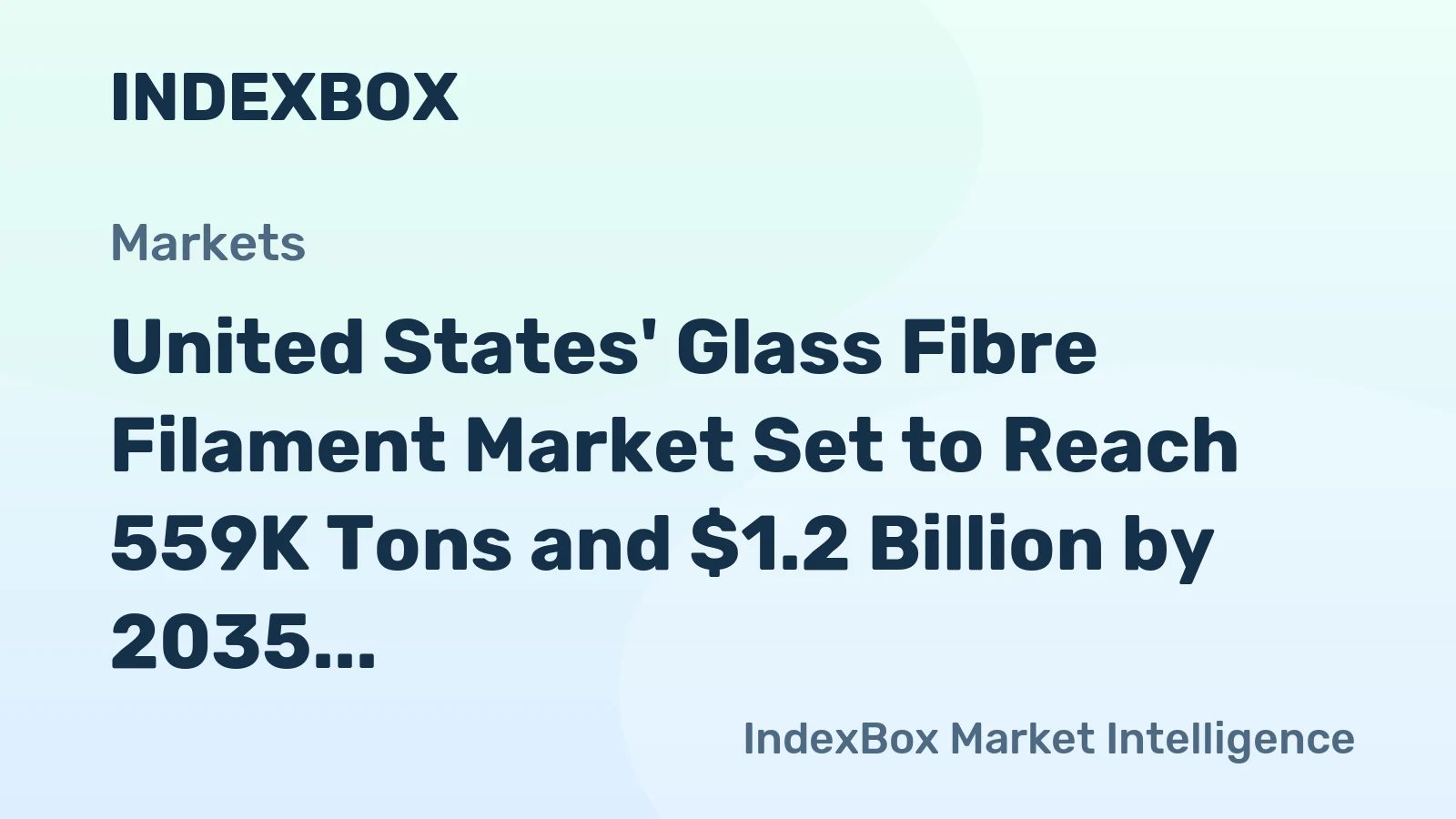 United States' Glass Fibre Filament Market Set to Reach 559K Tons and $1.2 Billion by 2035