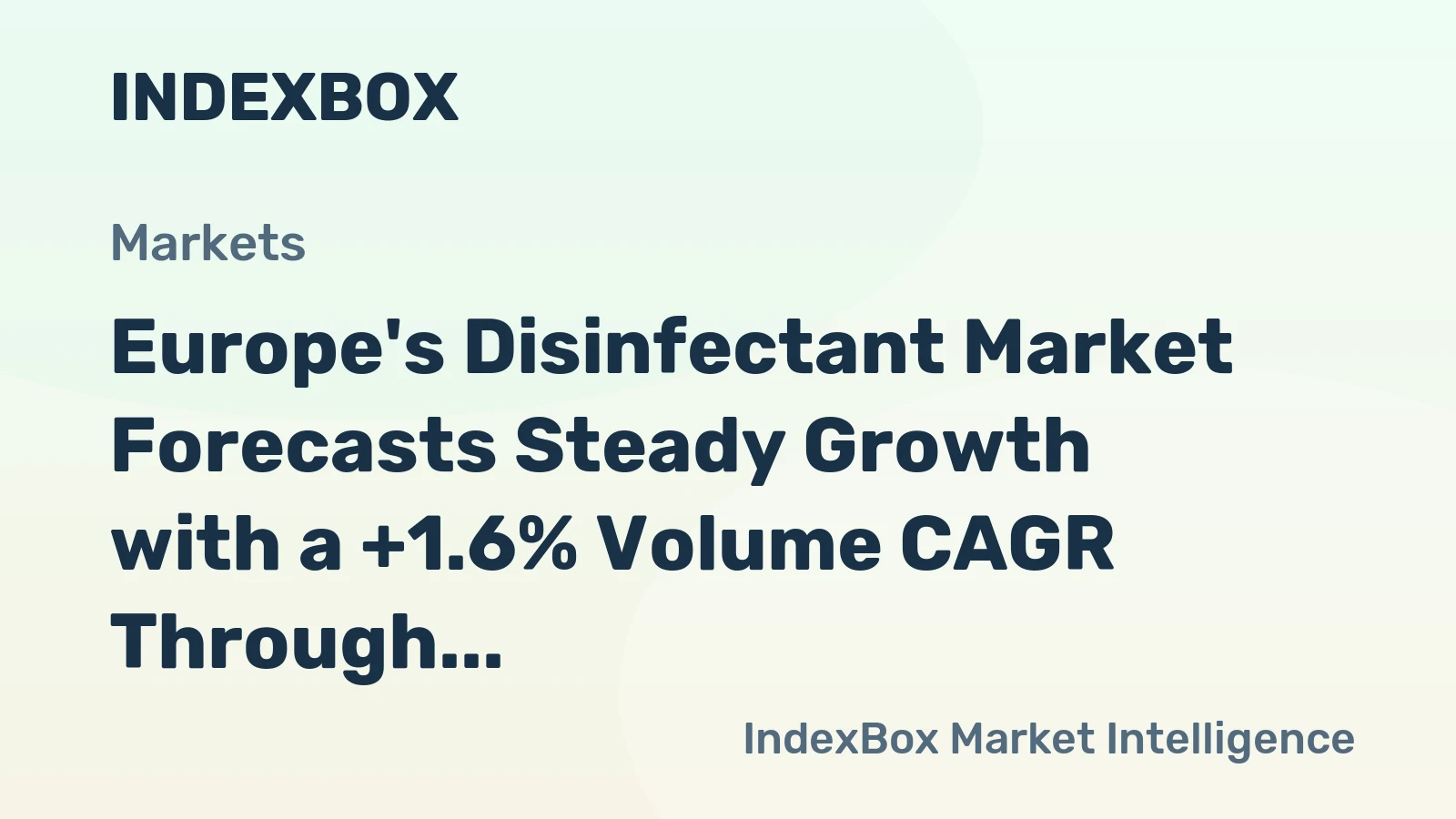 Europe's Disinfectant Market Forecasts Steady Growth with a +1.6% Volume CAGR Through 2035