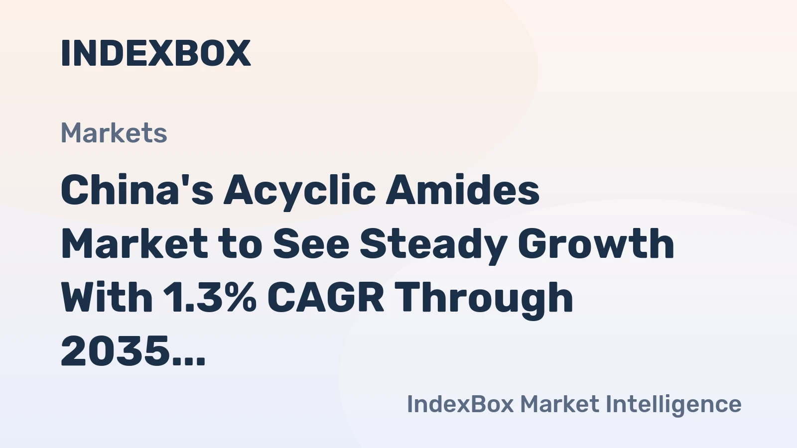 China's Acyclic Amides Market to See Steady Growth With 1.3% CAGR Through 2035
