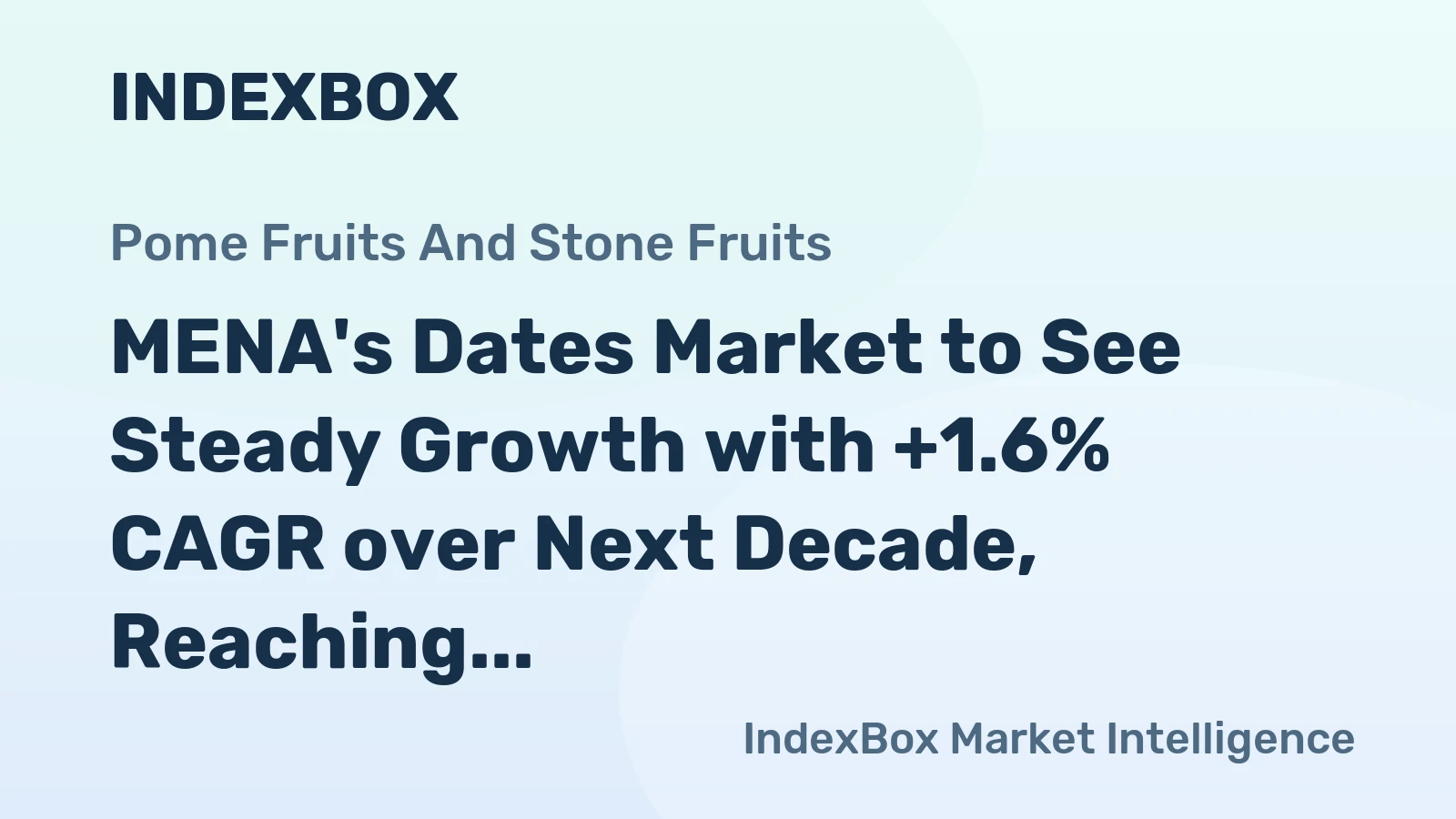 MENA's Dates Market to See Steady Growth with +1.6% CAGR over Next Decade, Reaching $17.4B by 2035