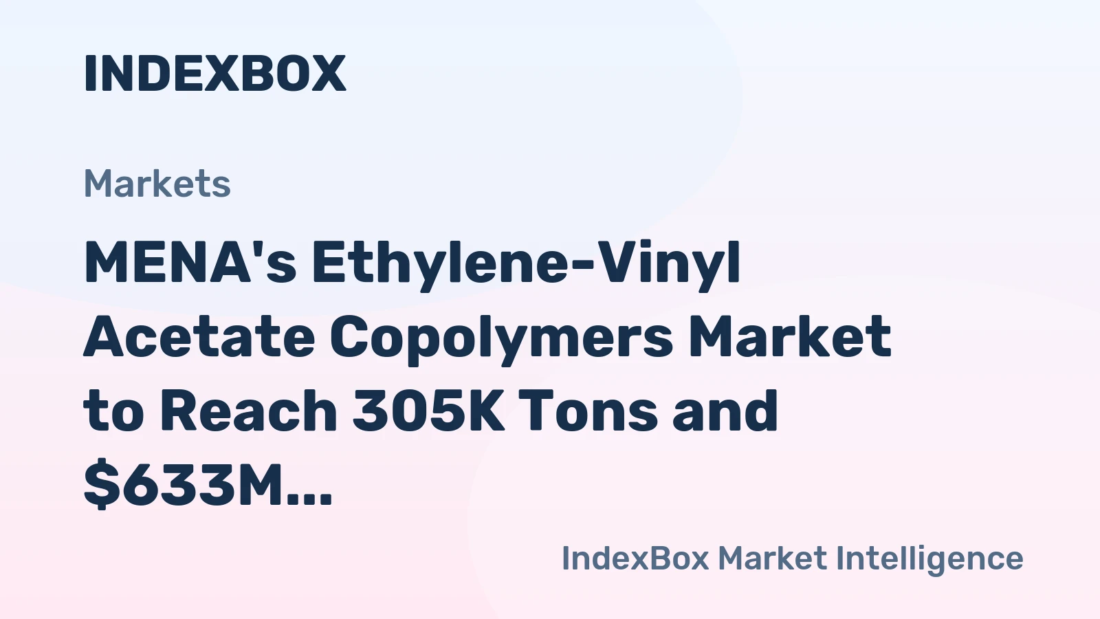 MENA's Ethylene-Vinyl Acetate Copolymers Market to Reach 305K Tons and $633M by 2035 driven by Increasing Demand