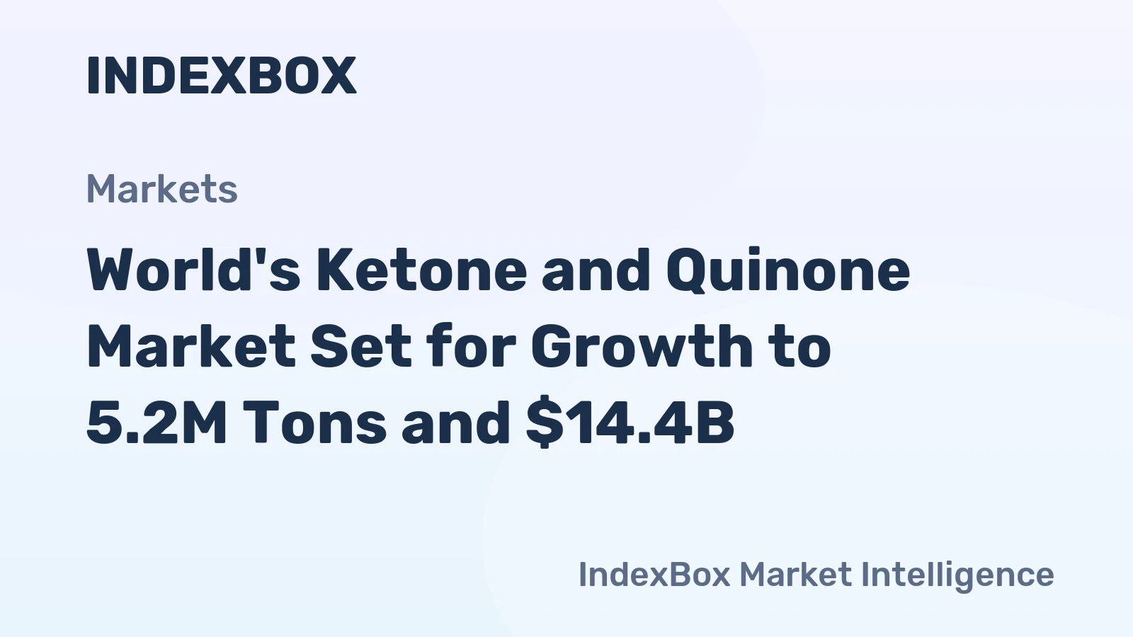 World's Ketone and Quinone Market Set for Growth to 5.2M Tons and $14.4B