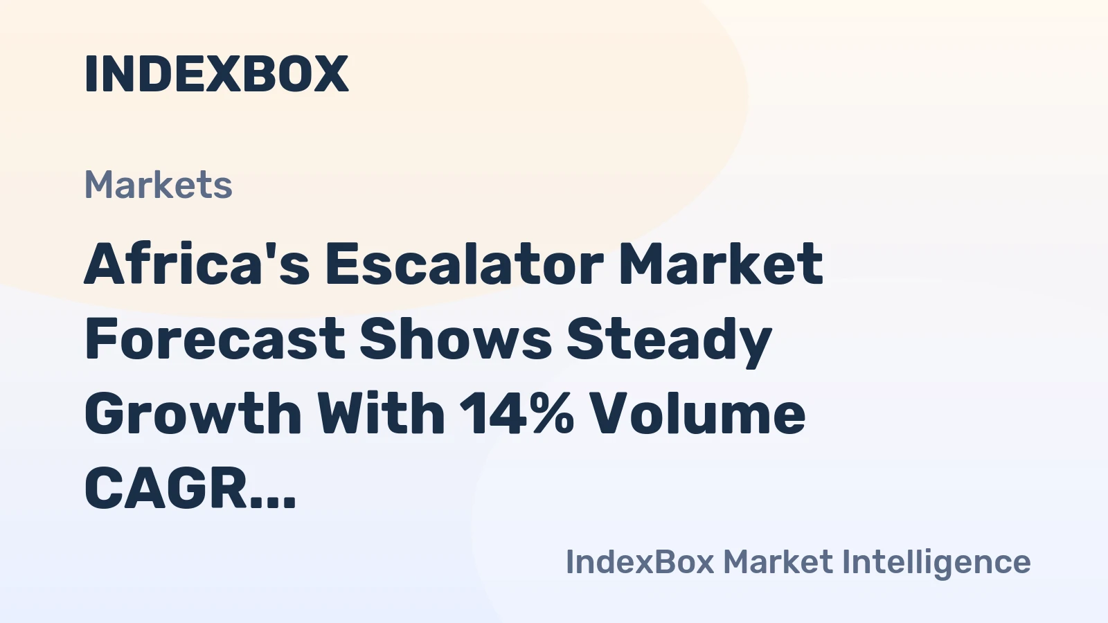 Africa's Escalator Market Forecast Shows Steady Growth With 14% Volume CAGR Through 2035