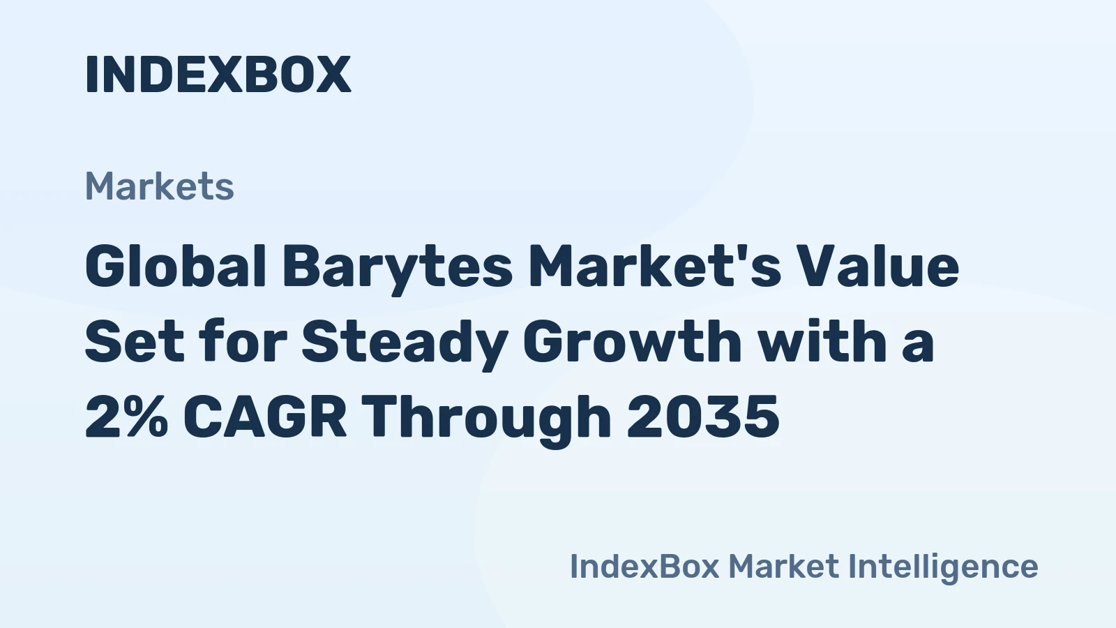 Global Barytes Market's Value Set for Steady Growth with a 2% CAGR Through 2035
