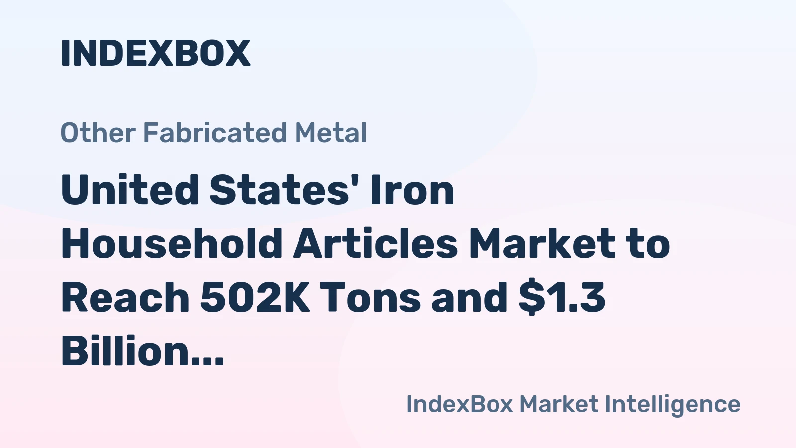 United States' Iron Household Articles Market to Reach 502K Tons and $1.3 Billion by 2035