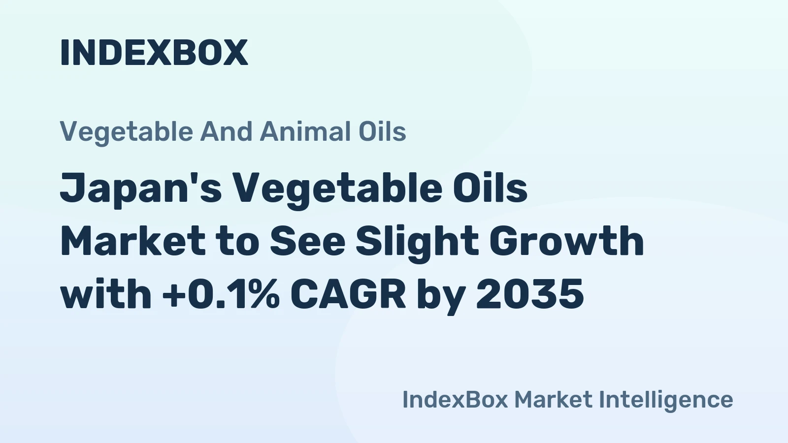 Japan's Vegetable Oils Market to See Slight Growth with +0.1% CAGR by 2035