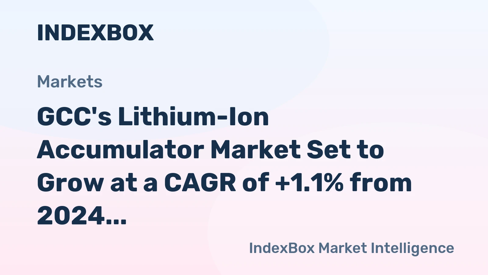 GCC's Lithium-Ion Accumulator Market Set to Grow at a CAGR of +1.1% from 2024 to 2035, Reaching 11M Units