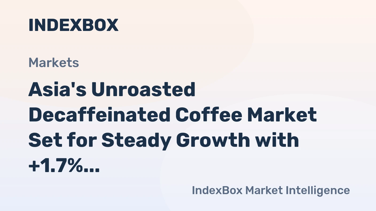 Asia's Unroasted Decaffeinated Coffee Market Set for Steady Growth with +1.7% CAGR Through 2035