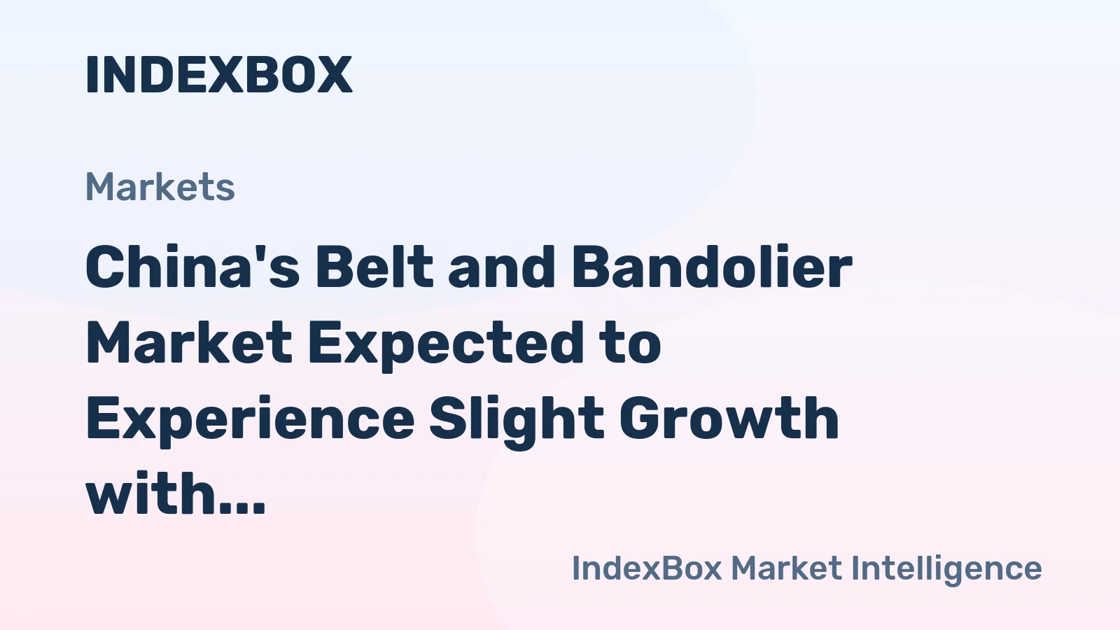 China's Belt and Bandolier Market Expected to Experience Slight Growth with +1.5% CAGR over Next Decade