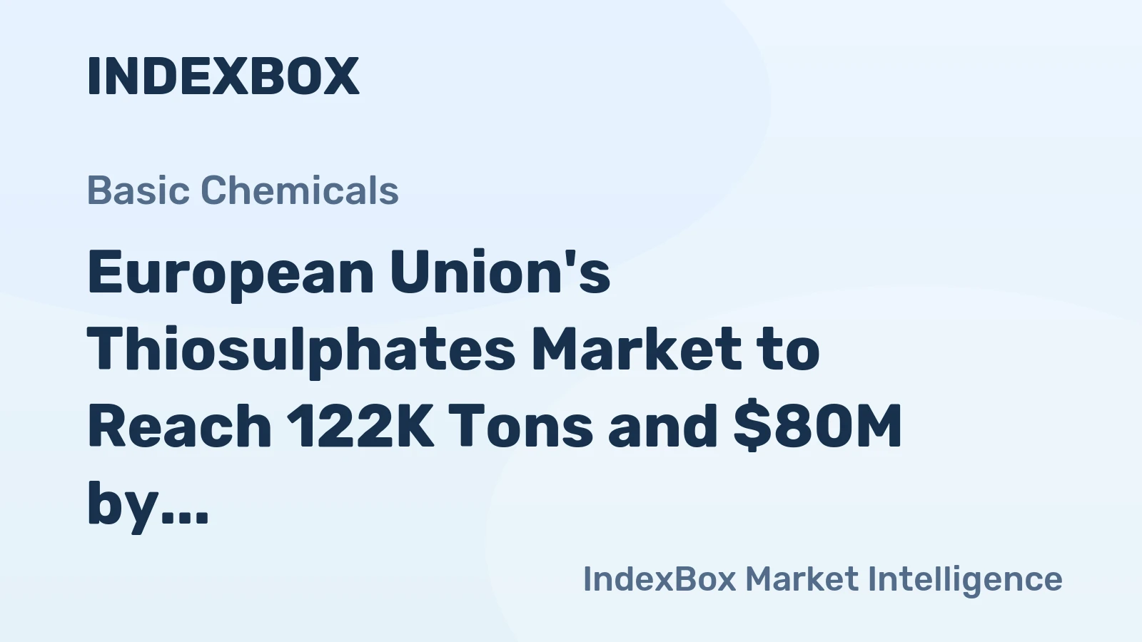 European Union's Thiosulphates Market to Reach 122K Tons and $80M by 2035