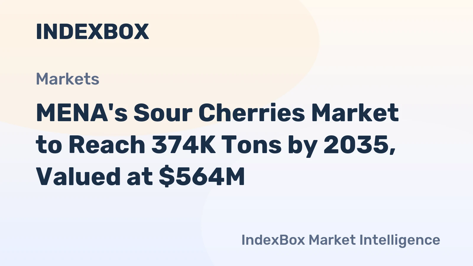 MENA's Sour Cherries Market to Reach 374K Tons by 2035, Valued at $564M