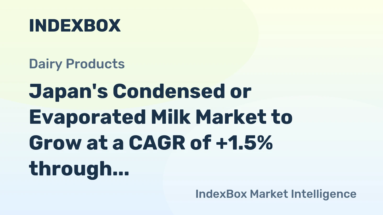 Japan's Condensed or Evaporated Milk Market to Grow at a CAGR of +1.5% through 2035