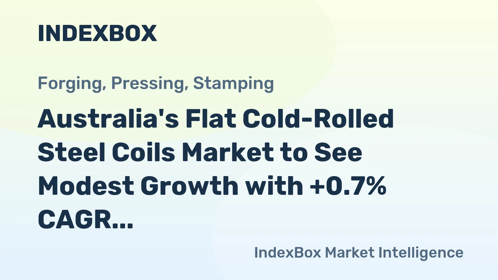 Australia's Flat Cold-Rolled Steel Coils Market to See Modest Growth with +0.7% CAGR