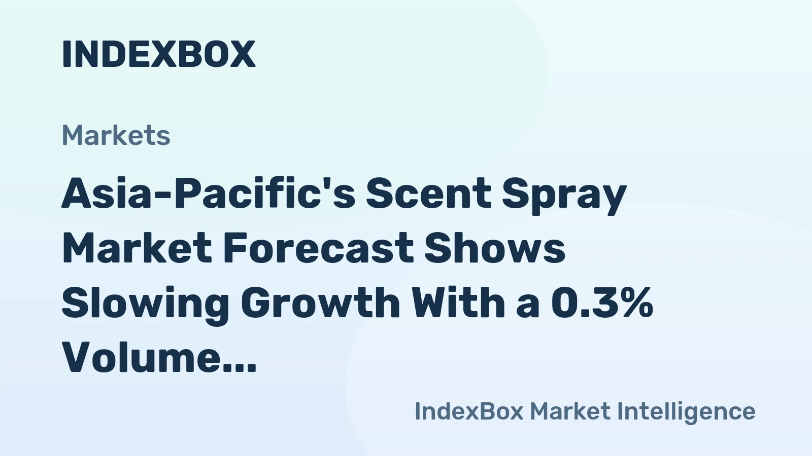 Asia-Pacific's Scent Spray Market Forecast Shows Slowing Growth With a 0.3% Volume CAGR Through 2035