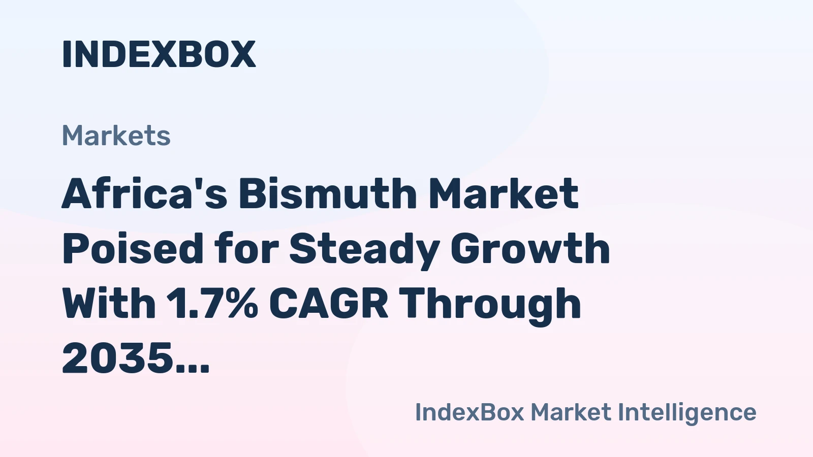 Africa's Bismuth Market Poised for Steady Growth With 1.7% CAGR Through 2035