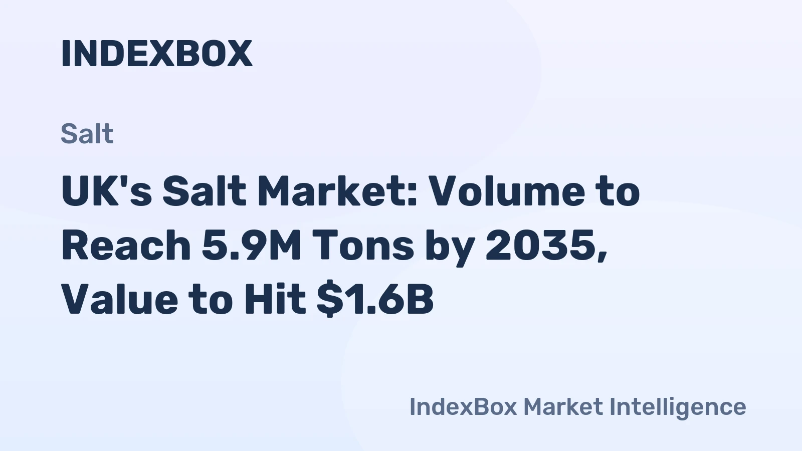 UK's Salt Market: Volume to Reach 5.9M Tons by 2035, Value to Hit $1.6B