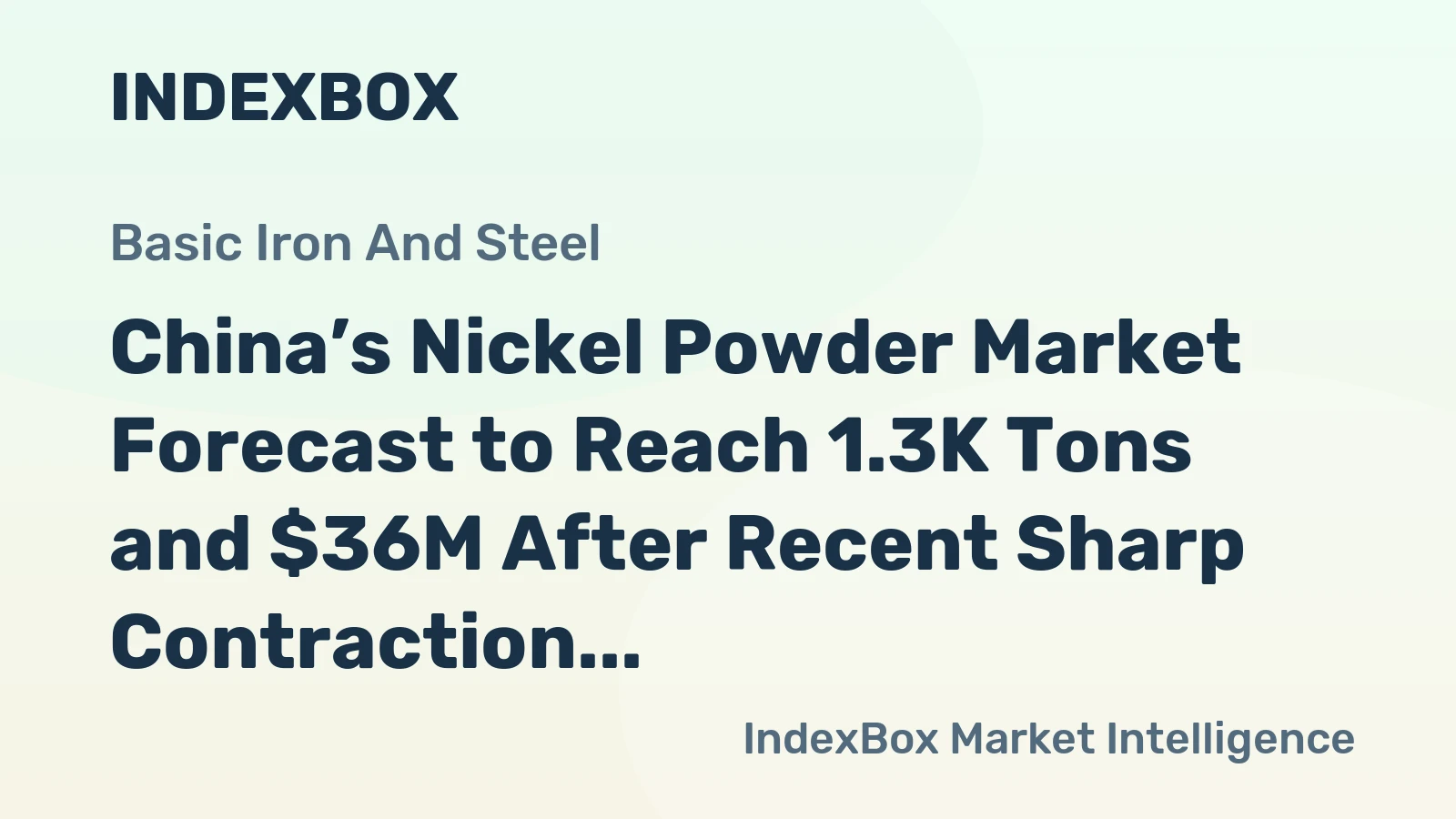 China’s Nickel Powder Market Forecast to Reach 1.3K Tons and $36M After Recent Sharp Contraction
