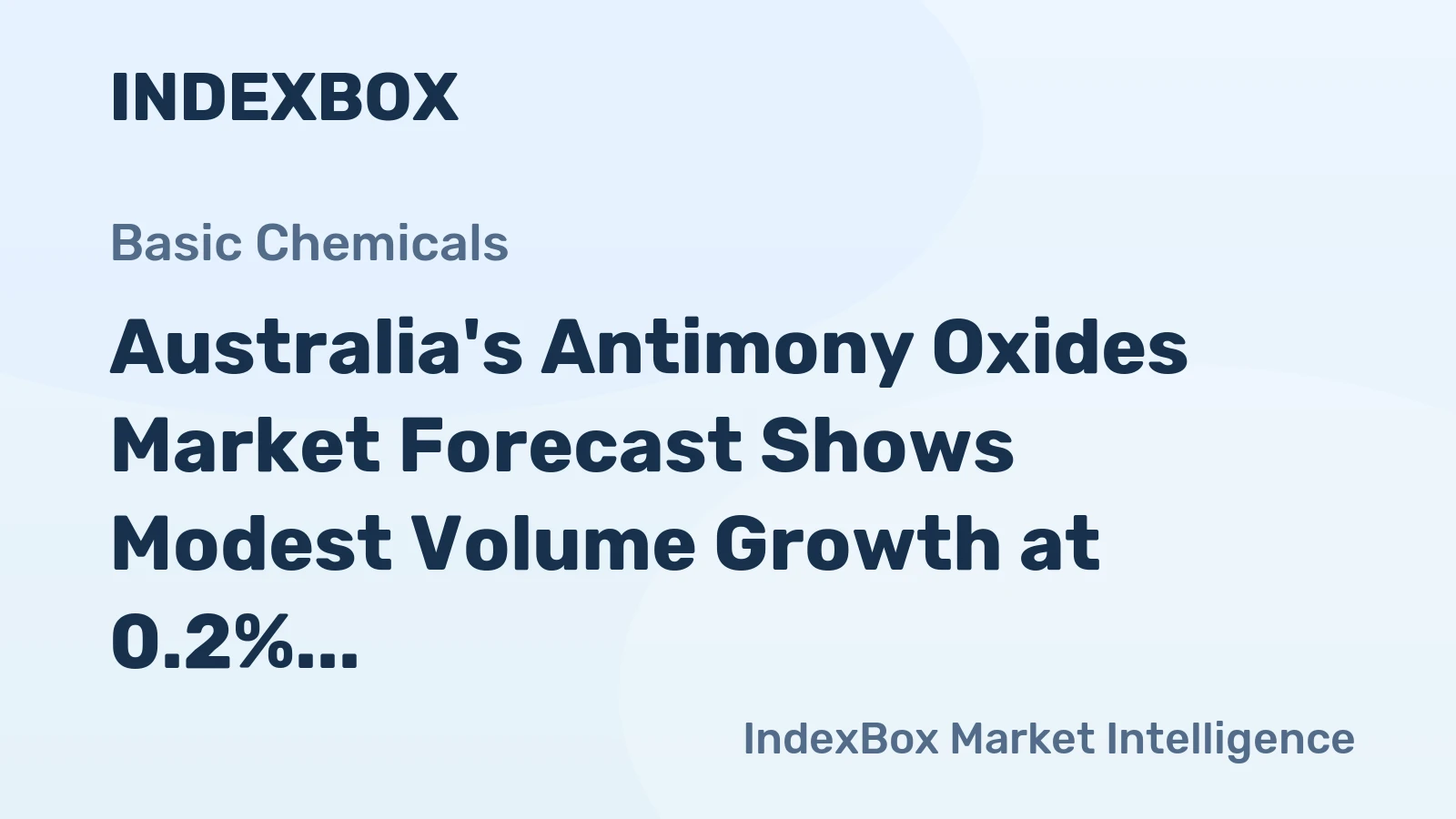 Australia's Antimony Oxides Market Forecast Shows Modest Volume Growth at 0.2% CAGR Through 2035