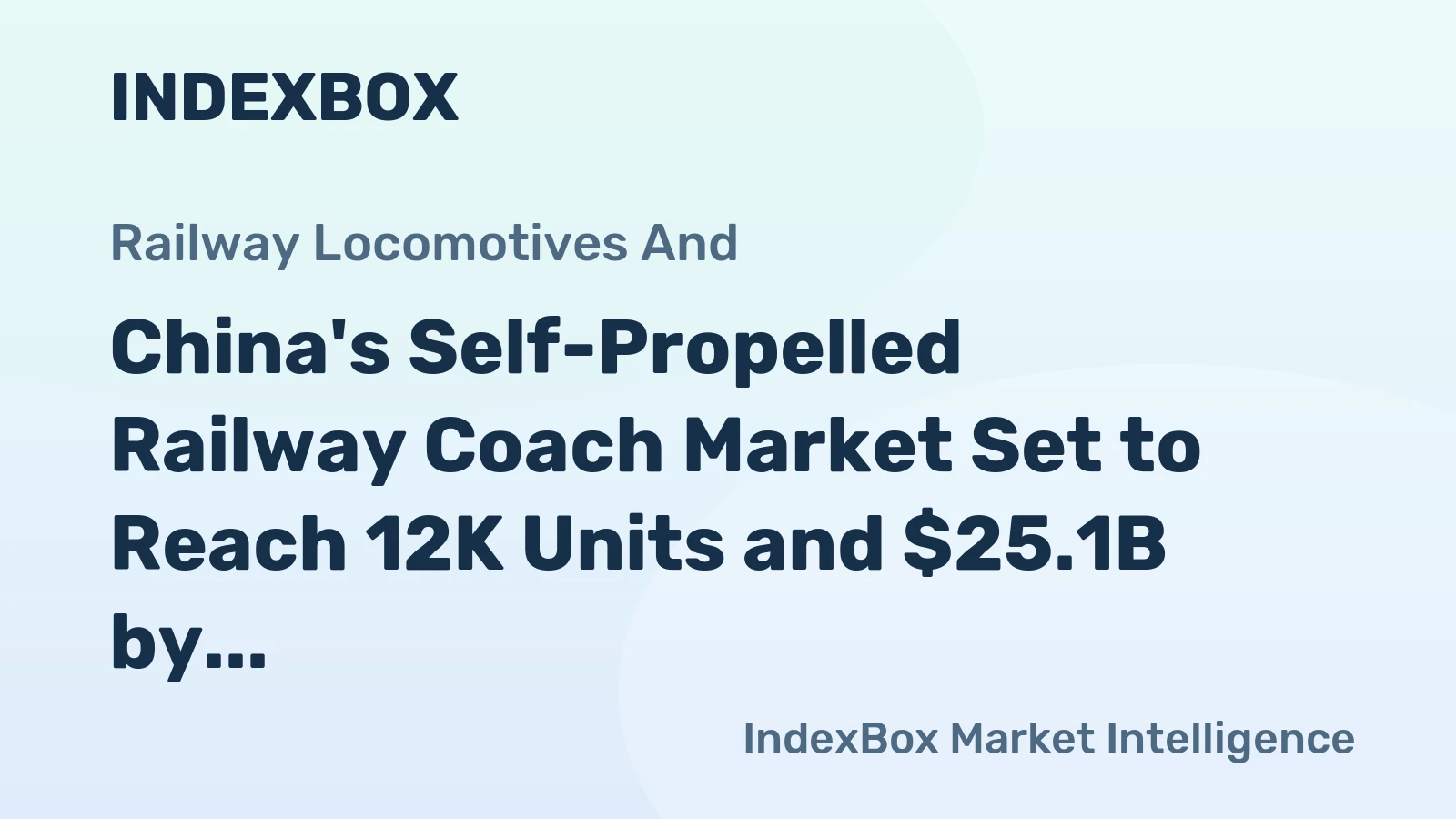 China's Self-Propelled Railway Coach Market Set to Reach 12K Units and $25.1B by 2035