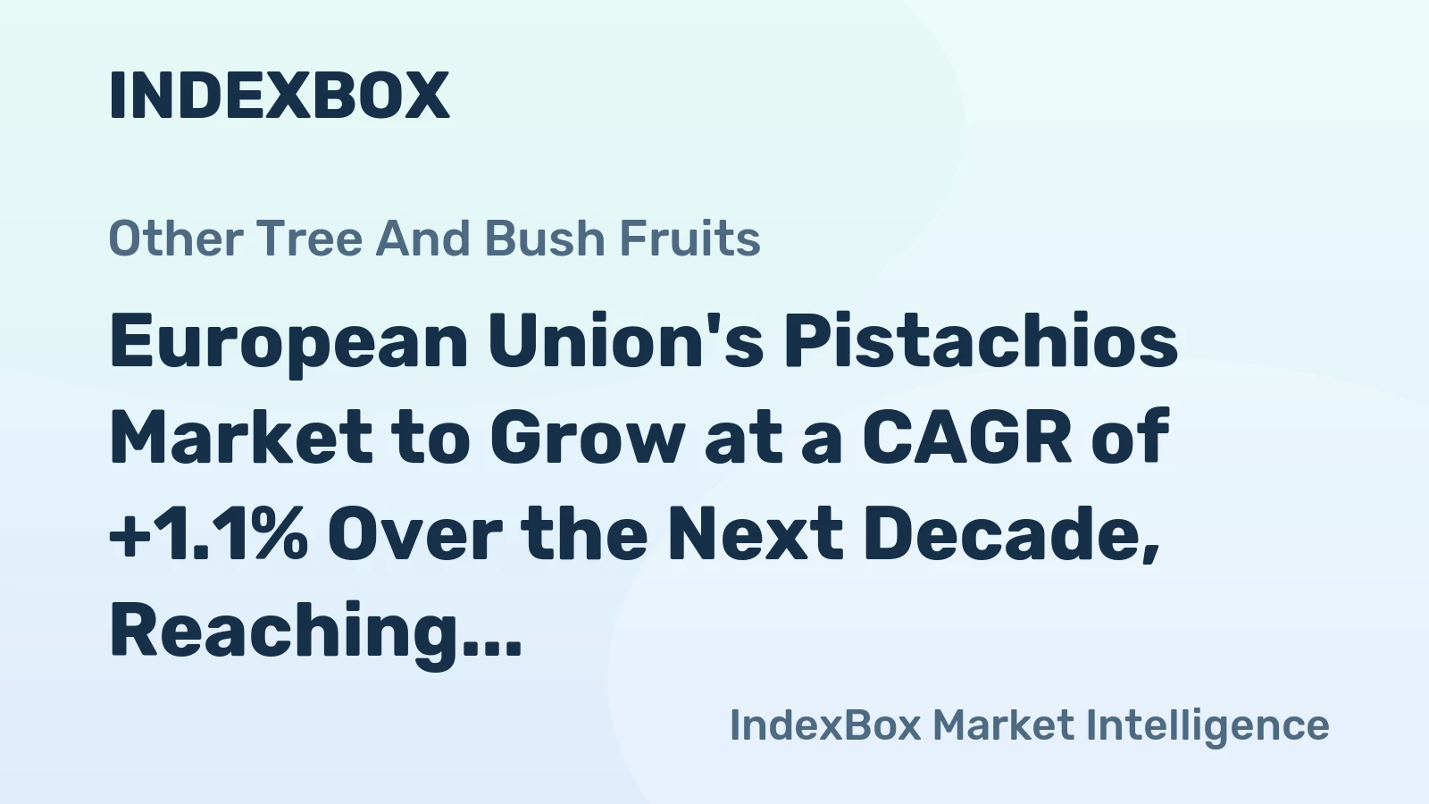 European Union's Pistachios Market to Grow at a CAGR of +1.1% Over the Next Decade, Reaching $1.9B by 2035