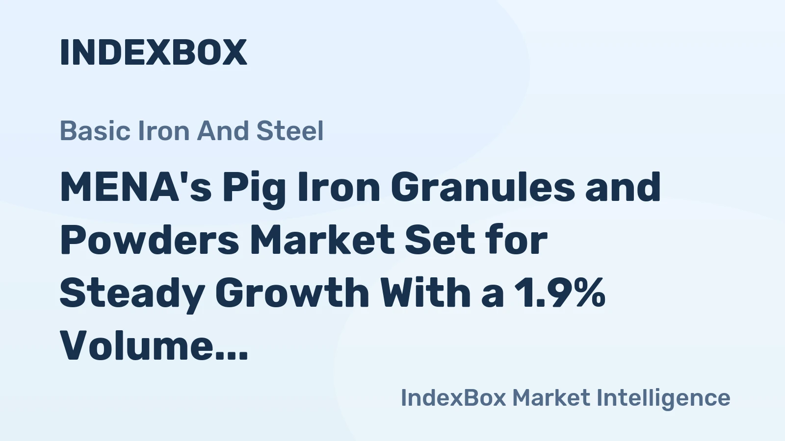 MENA's Pig Iron Granules and Powders Market Set for Steady Growth With a 1.9% Volume CAGR Through 2035