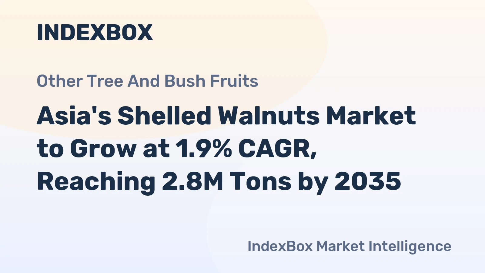 Asia's Shelled Walnuts Market to Grow at 1.9% CAGR, Reaching 2.8M Tons by 2035