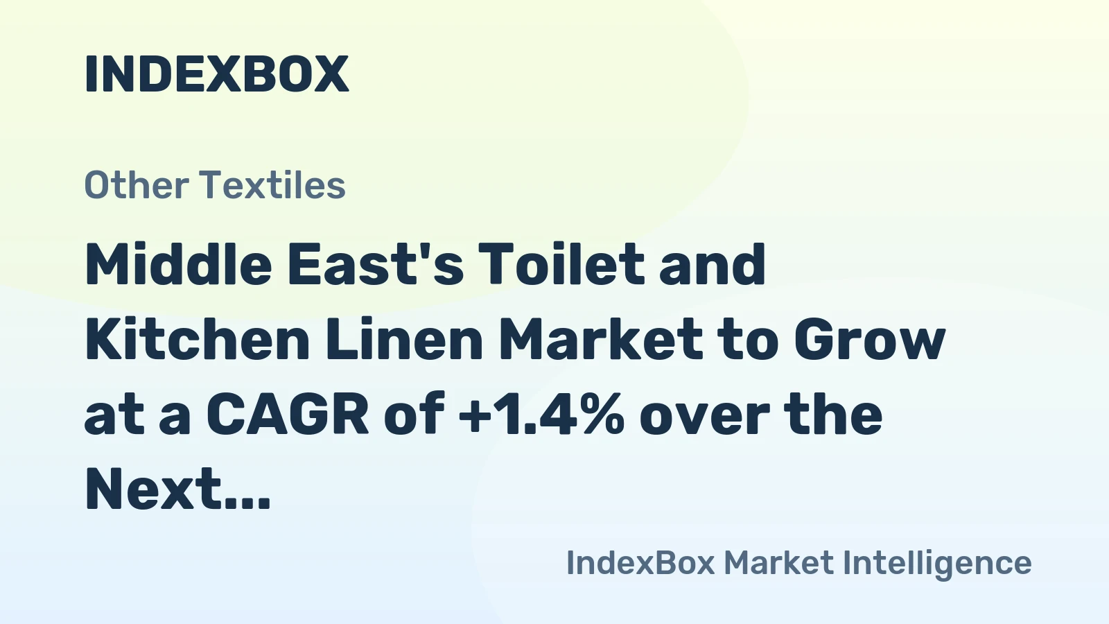 Middle East's Toilet and Kitchen Linen Market to Grow at a CAGR of +1.4% over the Next Decade