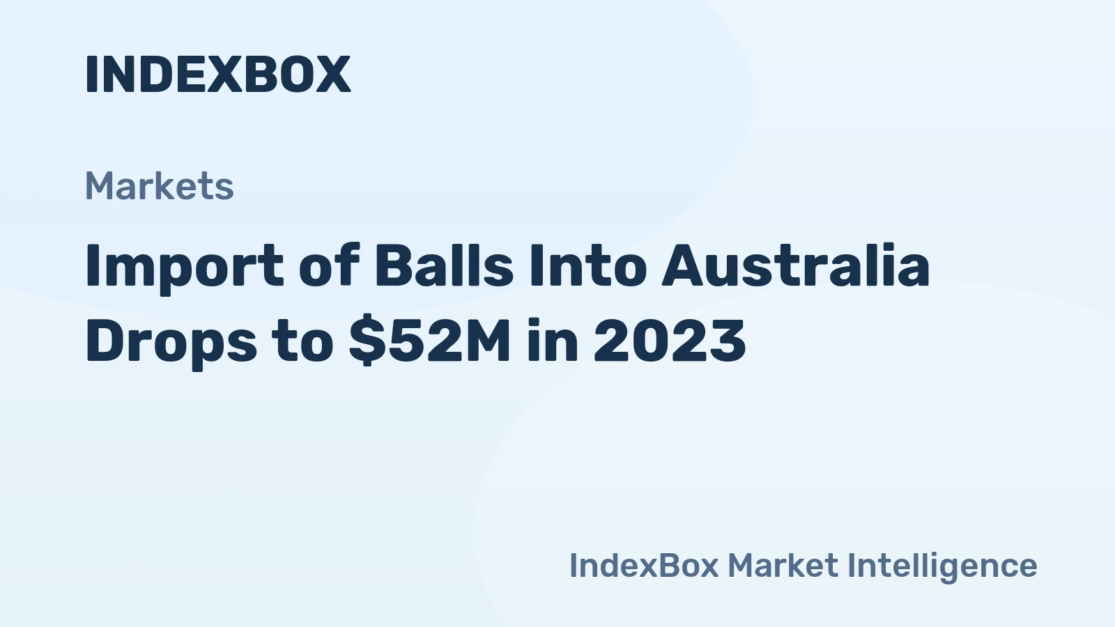 Import of Balls Into Australia Drops to $52M in 2023