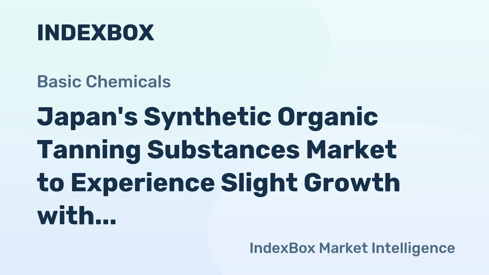 Japan's Synthetic Organic Tanning Substances Market to Experience Slight Growth with +0.4% CAGR
